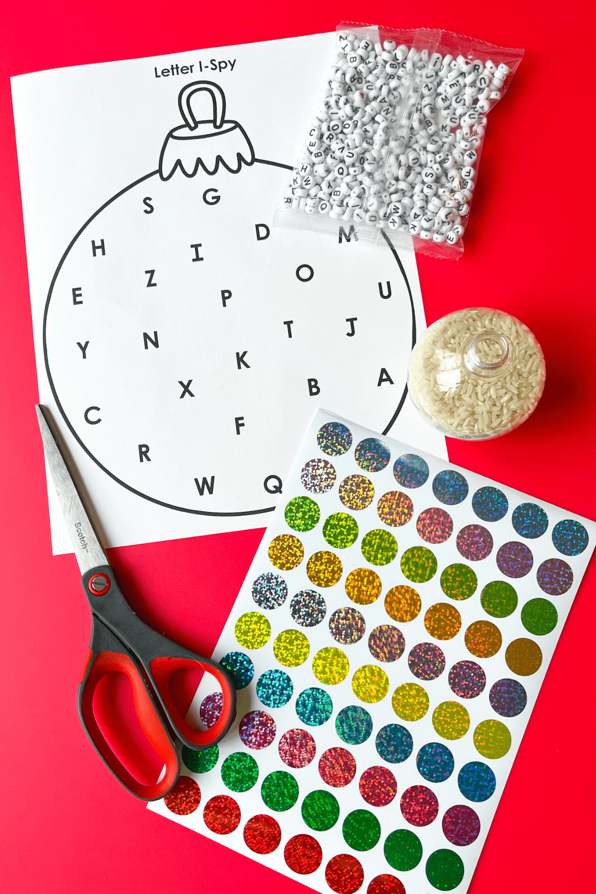 Ornament Letter Search with Free Printable - Friends Art Lab