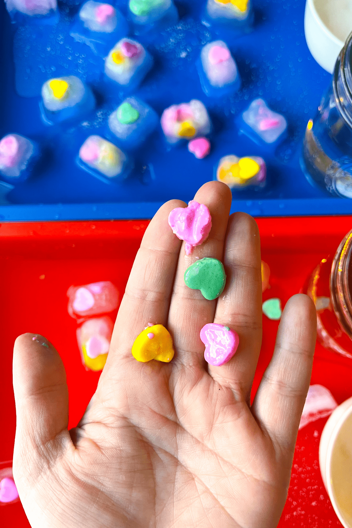 Candy Heart Experiment: Candy Ice Cubes - Friends Art Lab