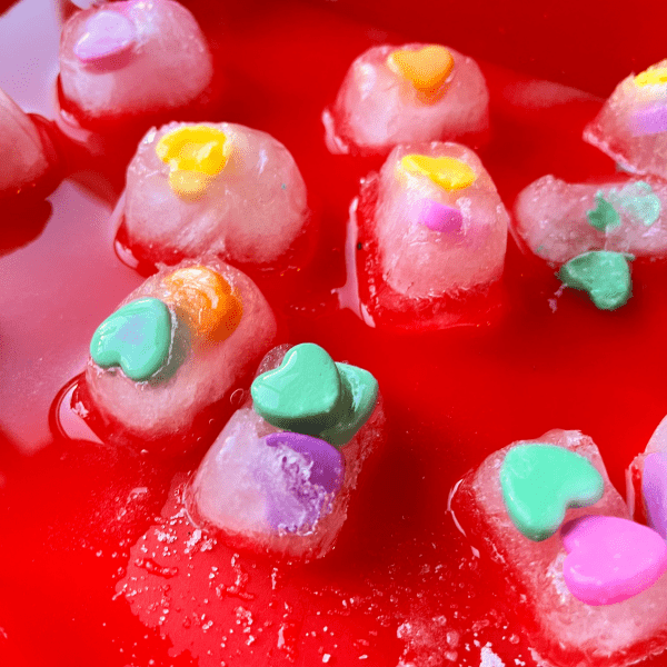 Candy Heart Experiment: Candy Ice Cubes - Friends Art Lab