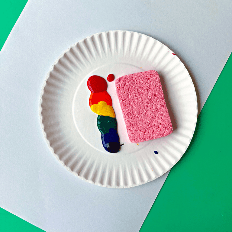 Rainbow Sponge Painting Art Project - Friends Art Lab