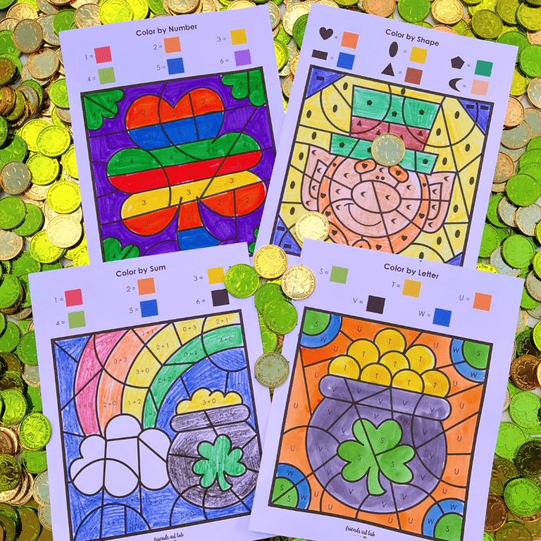St. Patrick’s Day Color by Code – FREE Printables - Friends Art Lab