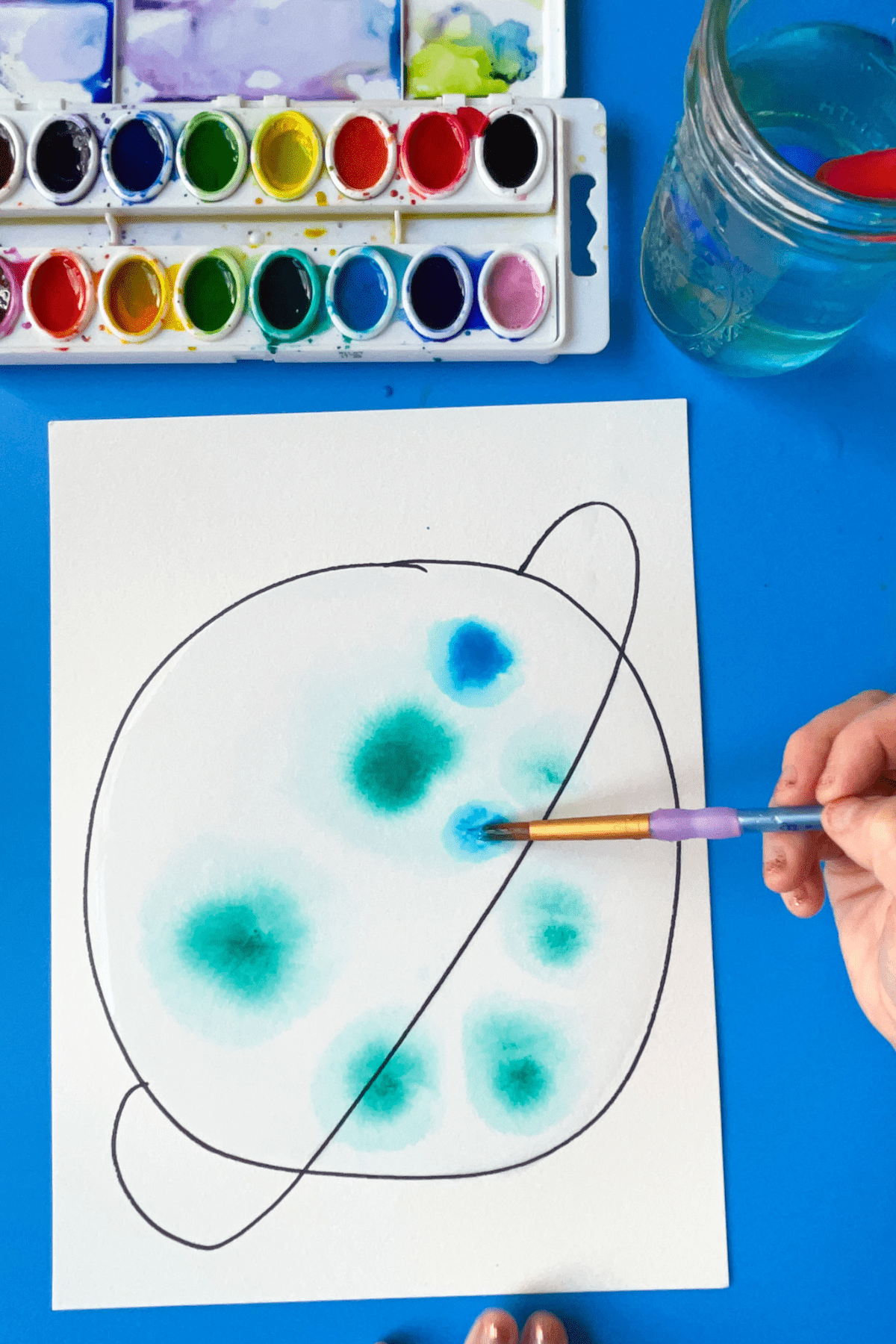 Wet-on-Wet Watercolor Planets - Friends Art Lab