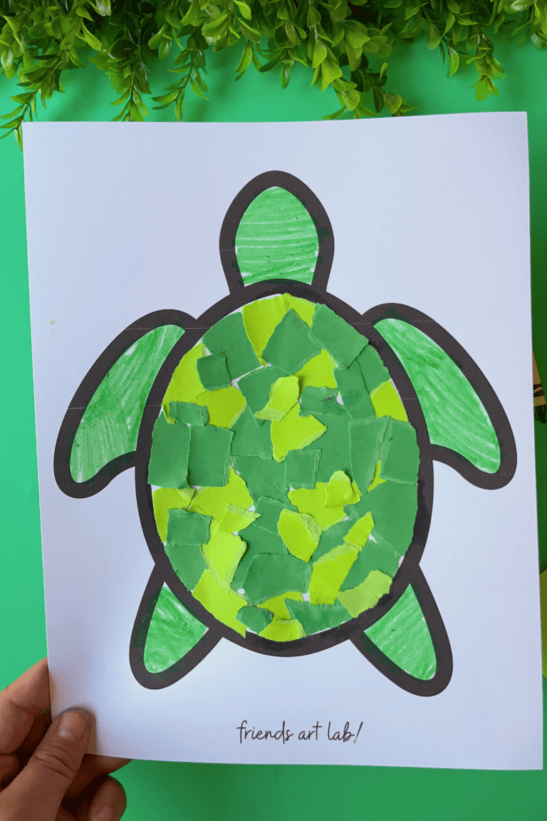 Preschool Pond Activity: Torn Paper Turtles - Friends Art Lab