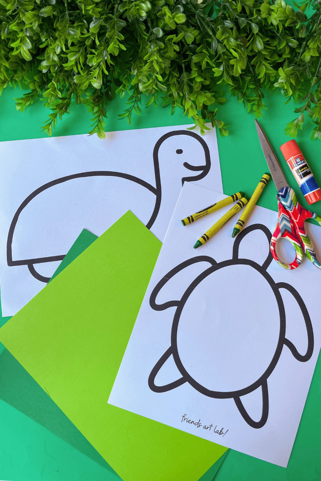 Preschool Pond Activity: Torn Paper Turtles - Friends Art Lab