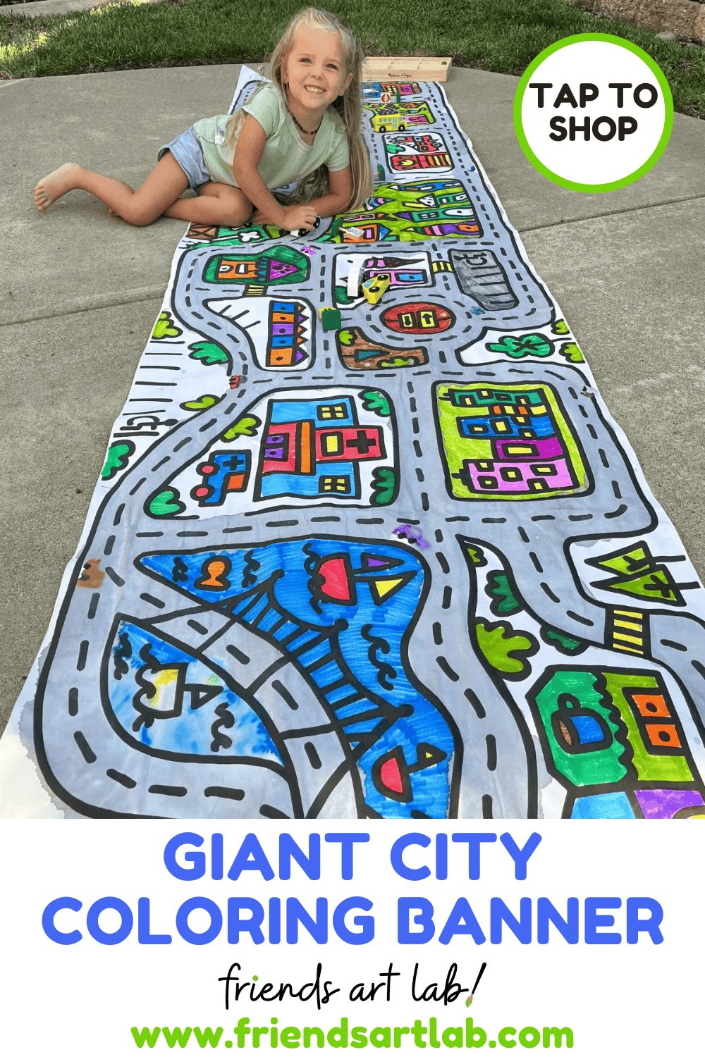 City Theme Giant Coloring Banner - Friends Art Lab