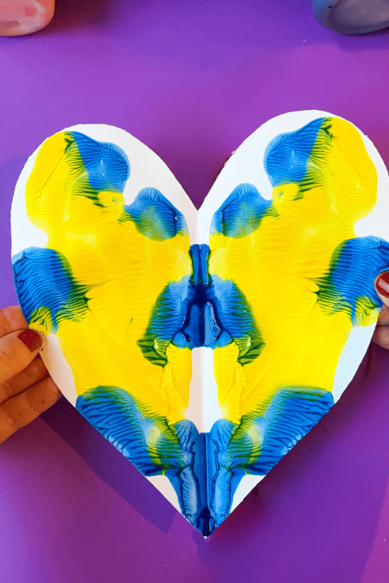 Symmetrical Smoosh Heart Art - Friends Art Lab