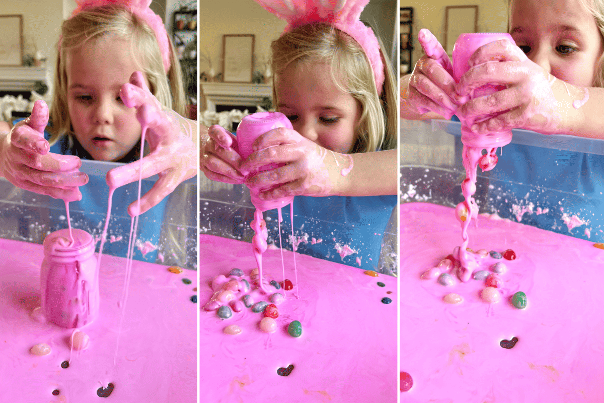 Jelly Bean Oobleck Easter Sensory Bin - Friends Art Lab