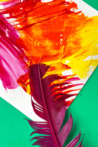 Painting with Feathers Art Activity - Friends Art Lab