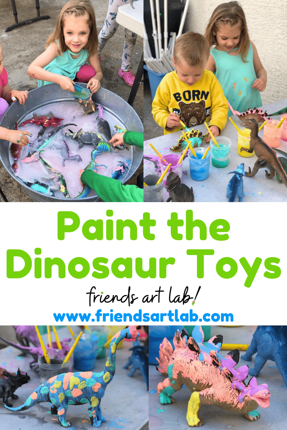 Paint the Dinosaur Toys Art & Sensory Activity - Friends Art Lab