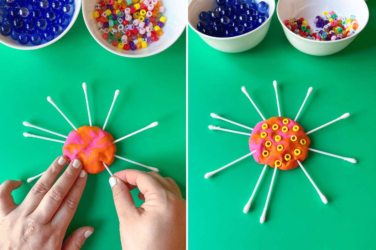 Play Dough Spring Flowers - Fine Motor Activity - Friends Art Lab