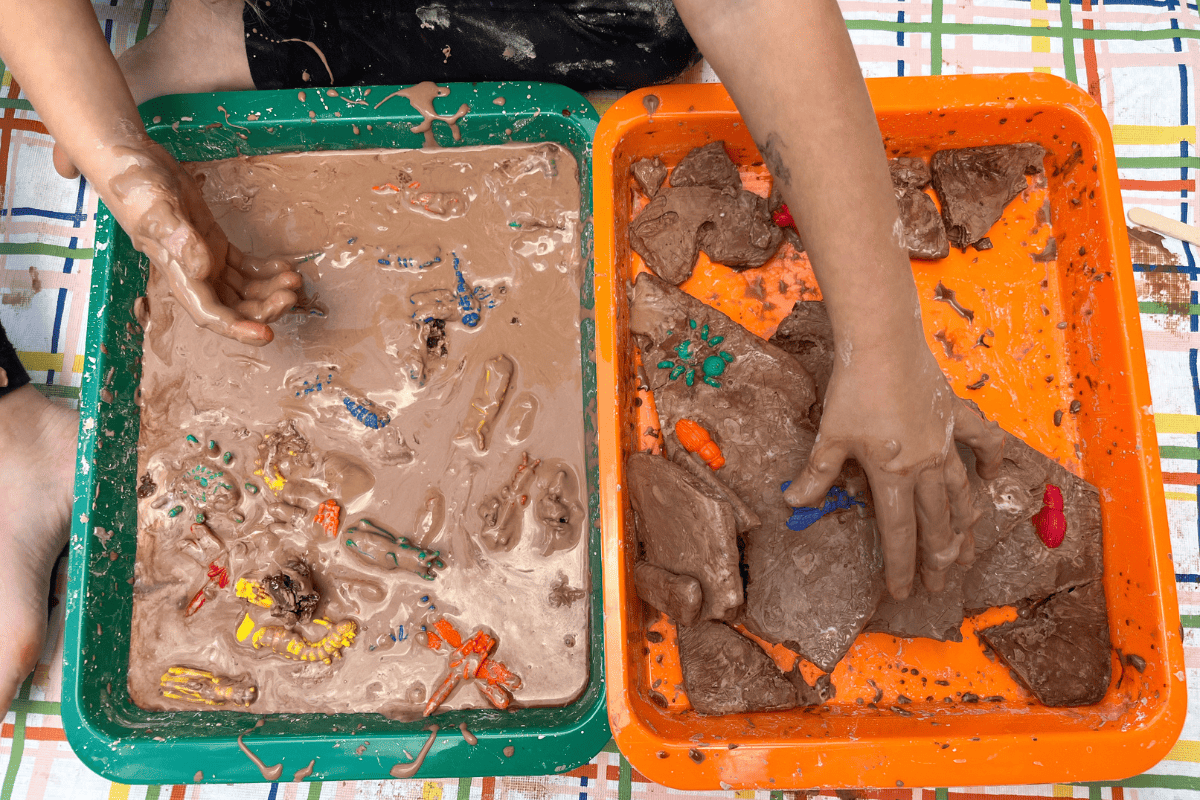 Frozen Oobleck Insect Sensory Bin - Friends Art Lab