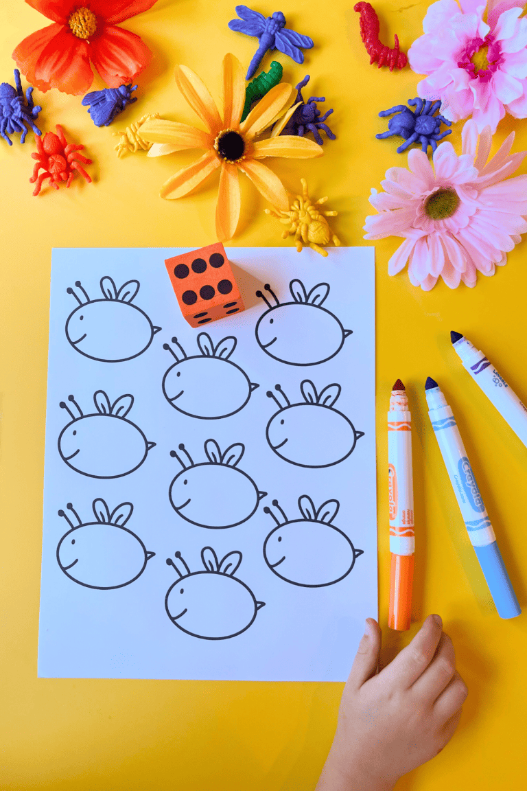 Preschool Bee Math Activity - FREE Printable - Friends Art Lab