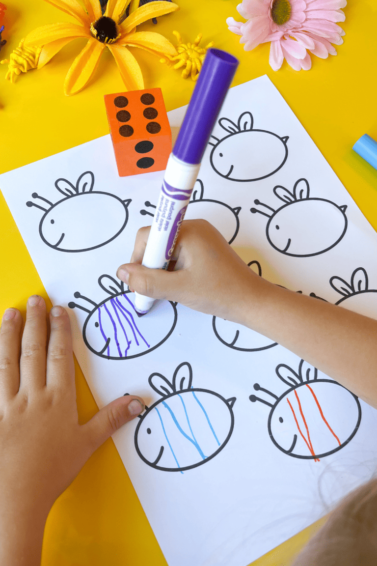 Preschool Bee Math Activity - FREE Printable - Friends Art Lab