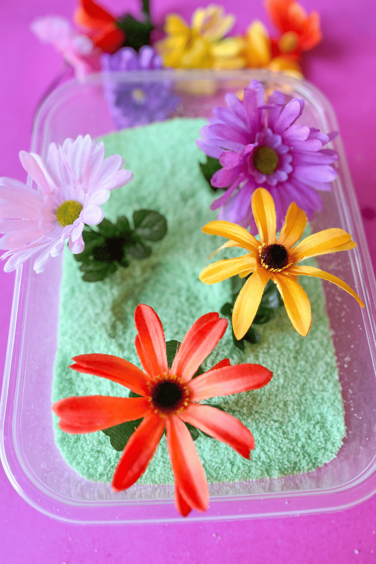 Spring Garden Insta-Snow Sensory Bin - Friends Art Lab