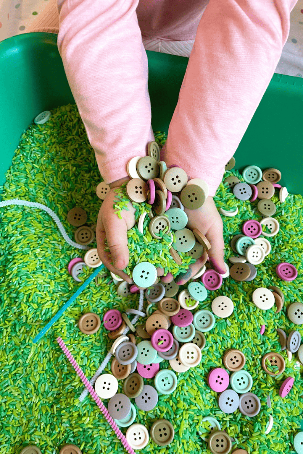 Button Sensory Bin - Friends Art Lab