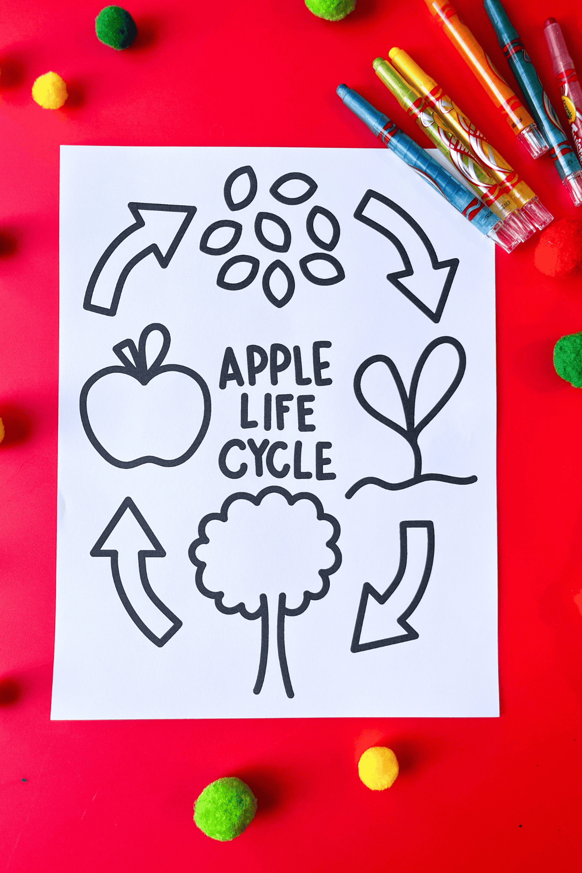 Apple Coloring Pages for Kids - Friends Art Lab