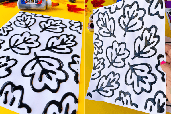 Black Glue Coloring Pages for Kids - Friends Art Lab