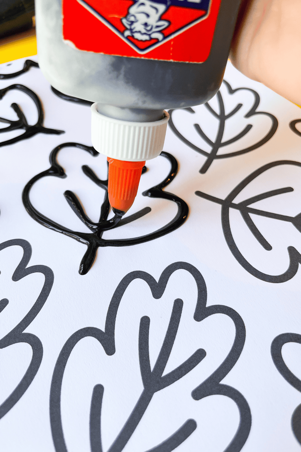 Black Glue Coloring Pages for Kids - Friends Art Lab