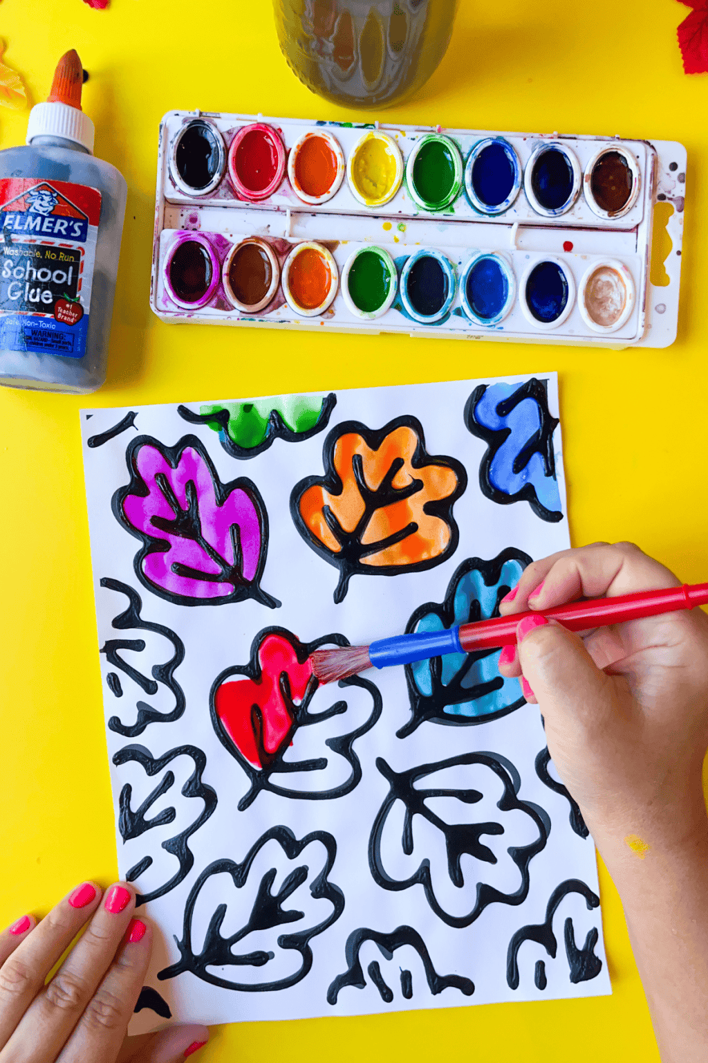 Black Glue Coloring Pages for Kids - Friends Art Lab
