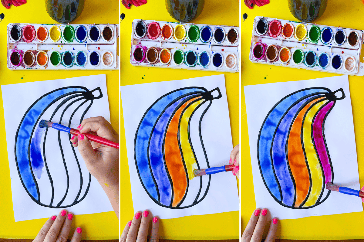 Black Glue Coloring Pages for Kids - Friends Art Lab