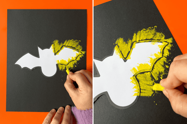 Chalk Bat Halloween Art: Spooky Preschool Craft - Friends Art Lab