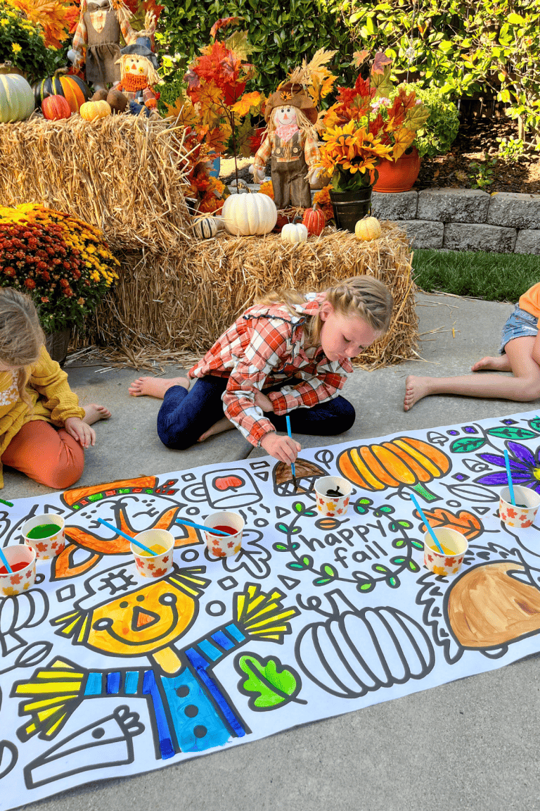 Fall Giant Coloring Poster Fall Activity for Kids - Friends Art Lab