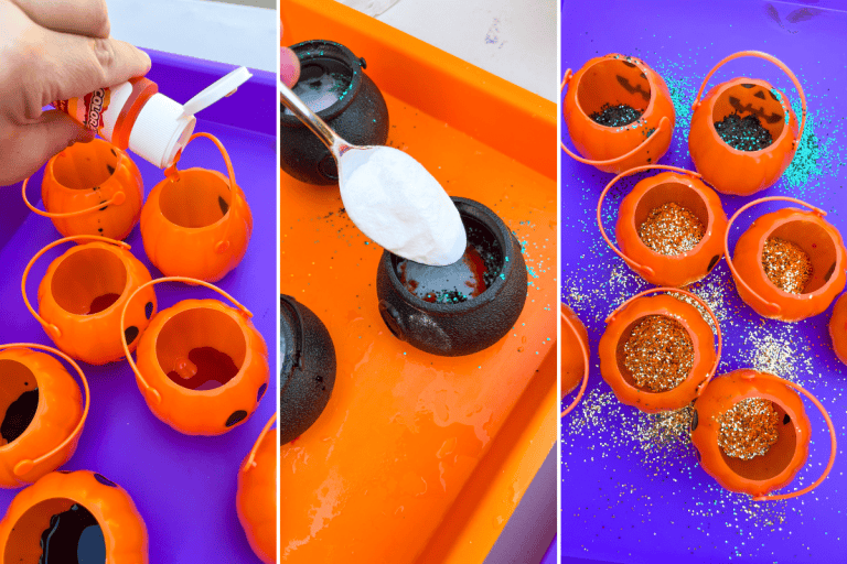Fizzing Cauldrons Halloween Science Experiment - Friends Art Lab