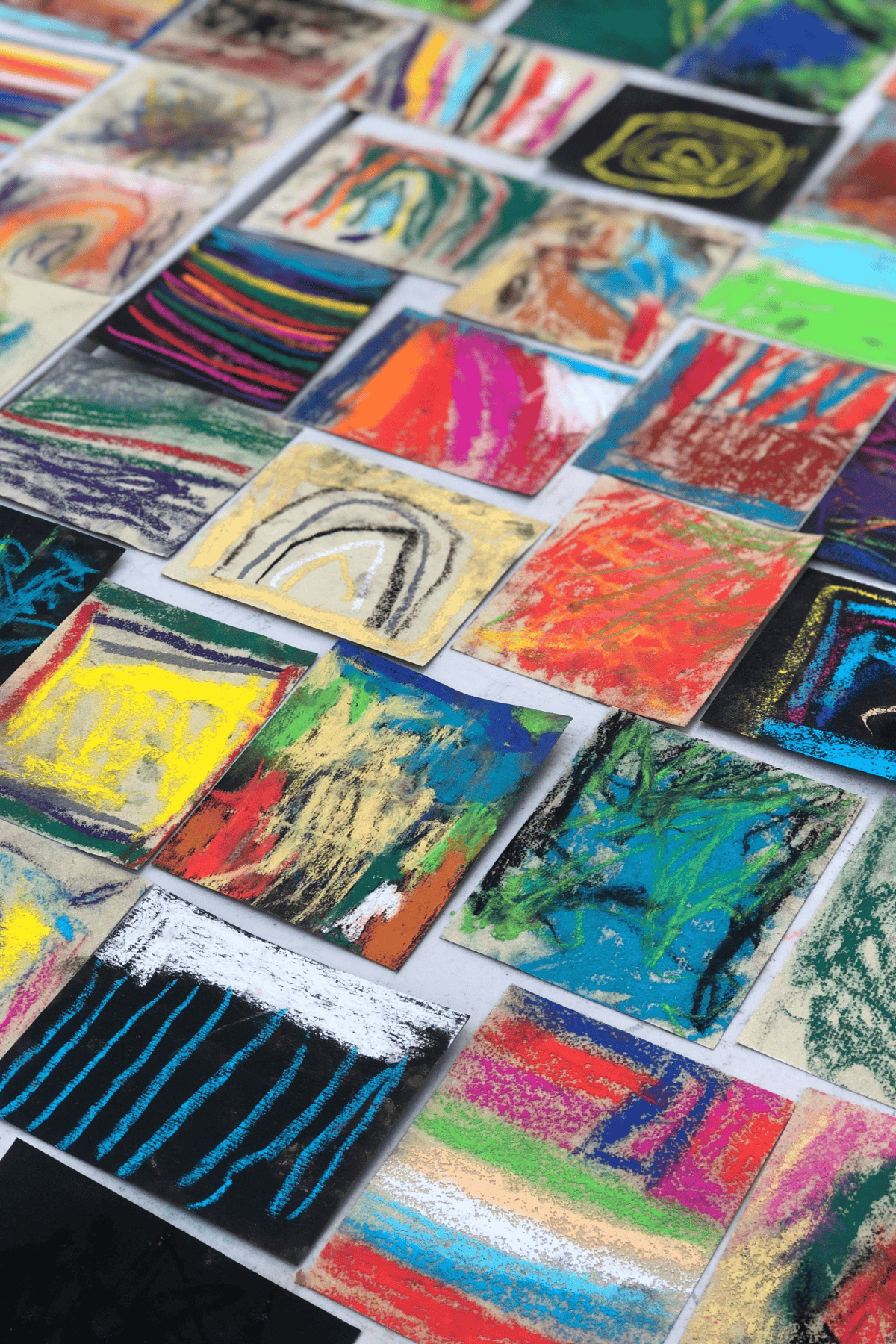 Chalk Pastels and Sandpaper - Messy Preschool Art - Friends Art Lab