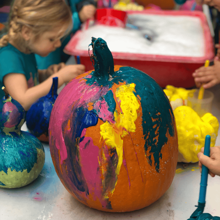 Painting and Washing Pumpkins – Fall Preschool Activity - Friends Art Lab