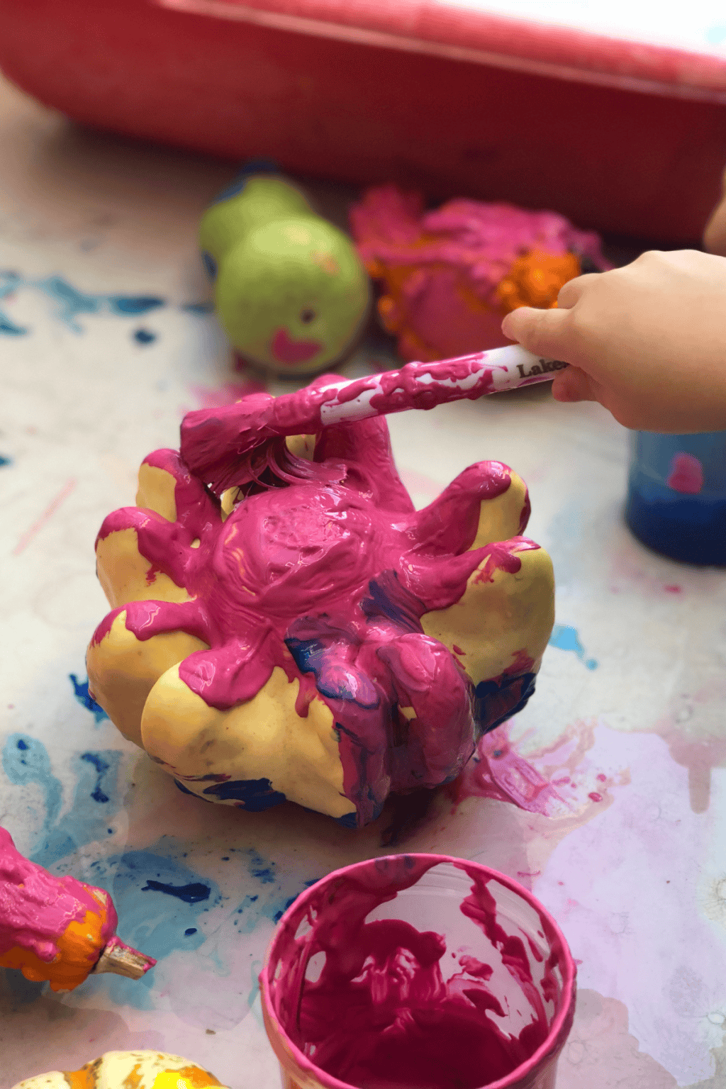 Painting and Washing Pumpkins – Fall Preschool Activity - Friends Art Lab