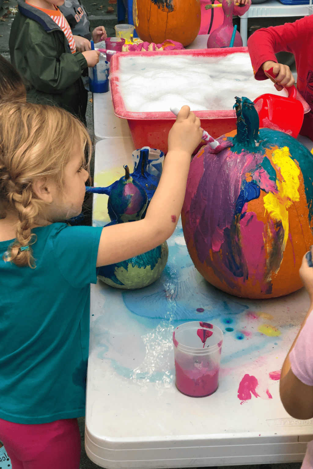 Painting and Washing Pumpkins – Fall Preschool Activity - Friends Art Lab