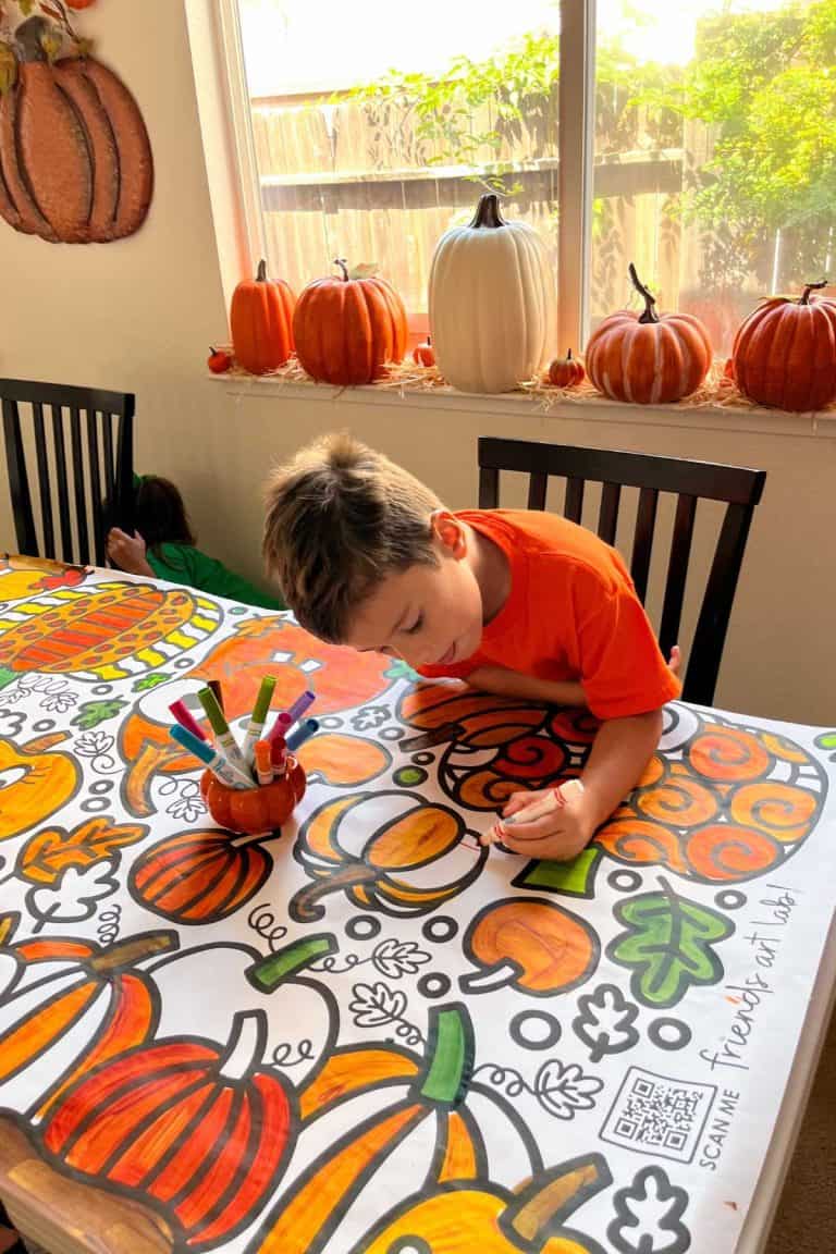Pumpkin Giant Coloring Poster - Fall Activity for Kids - Friends Art Lab