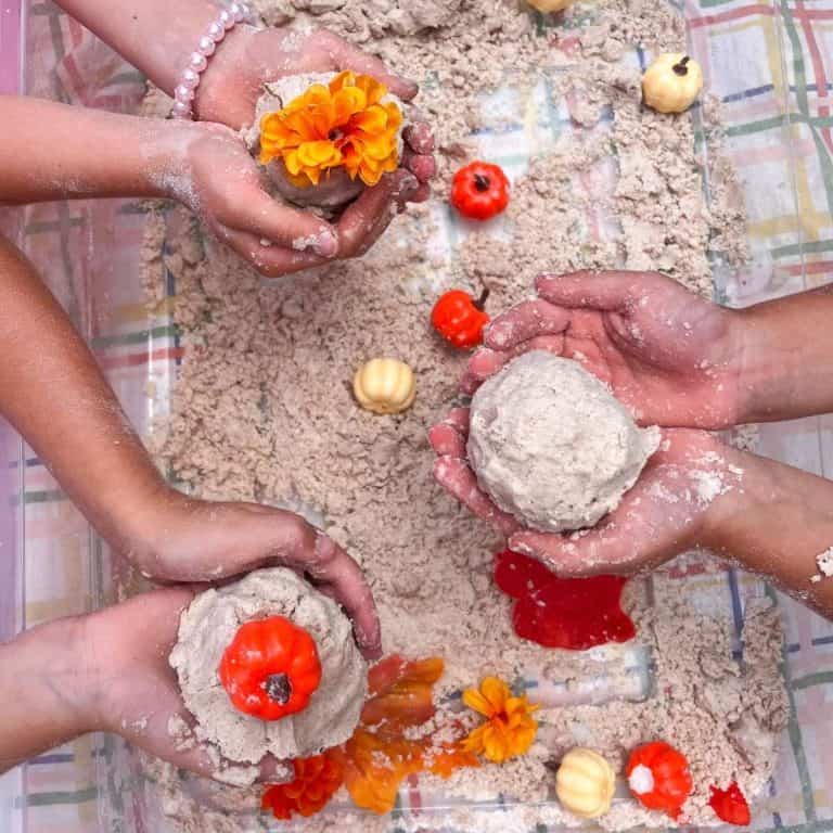 Pumpkin Spice Moon Sand - Fall Activity for Kids - Friends Art Lab