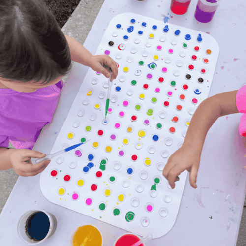 Eyedropper and Bath Mat Preschool Fine Motor Activity - Friends Art Lab