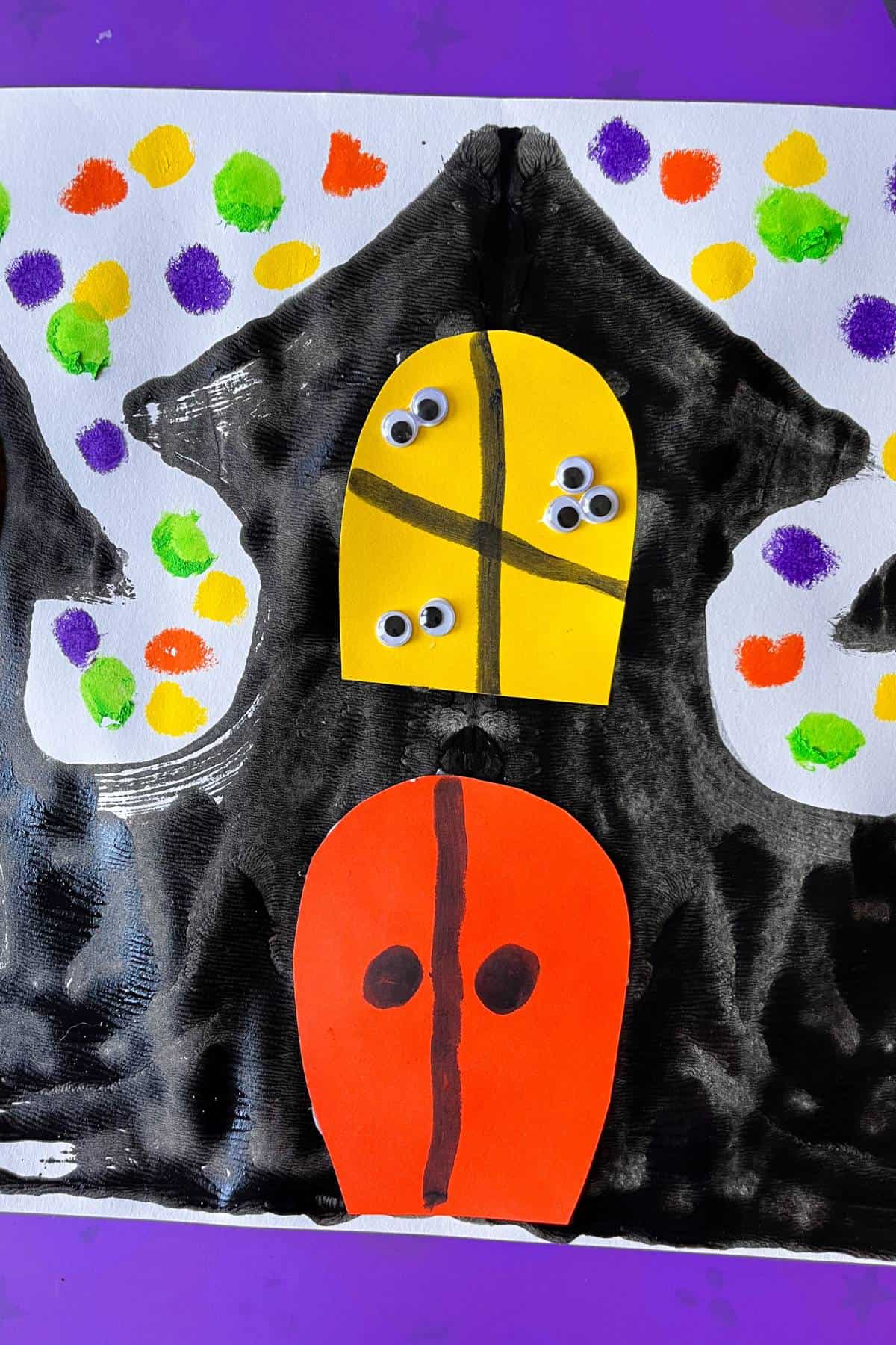 Symmetrical Smoosh Haunted House Art - Friends Art Lab