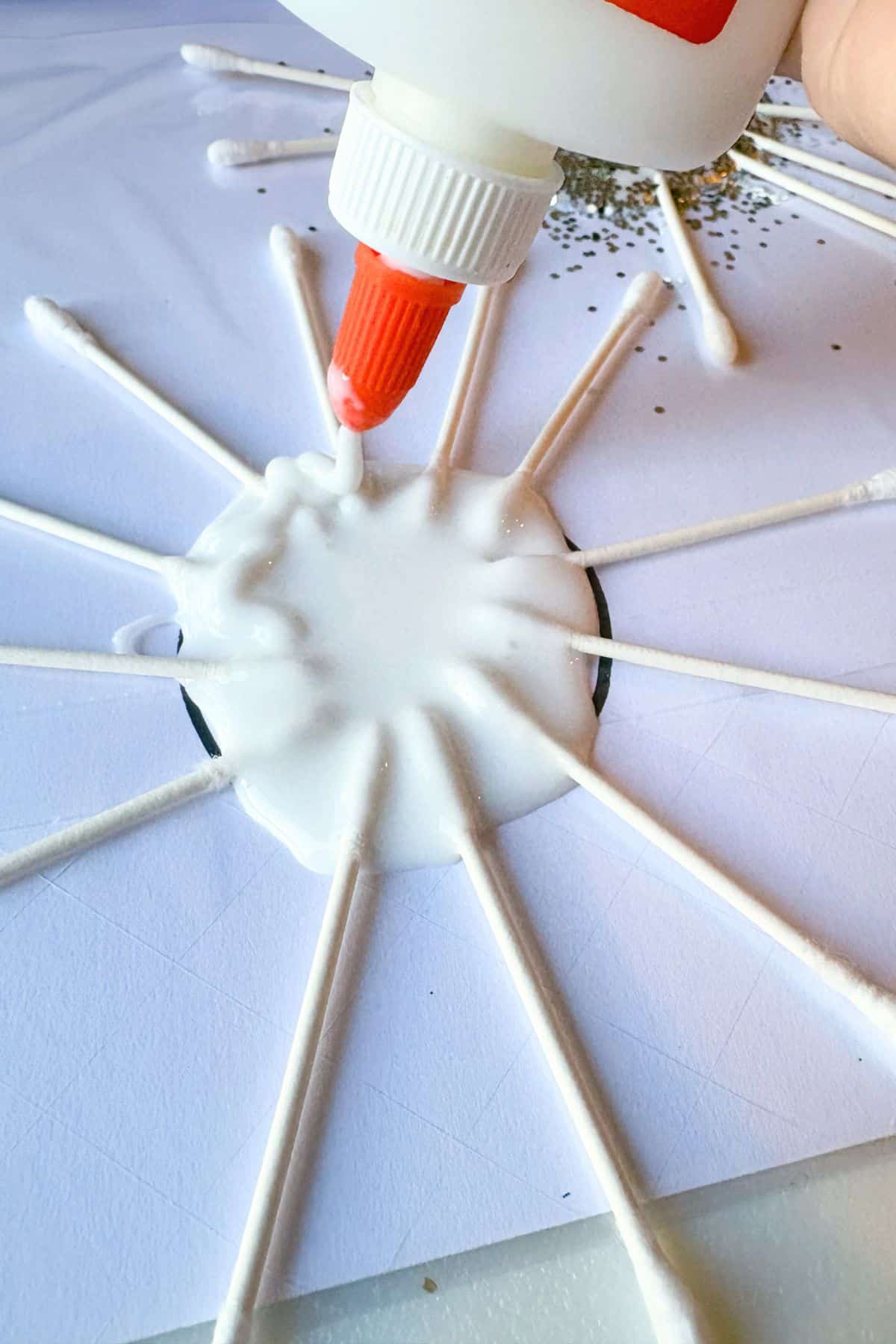 Easy Preschool Snowflake Craft with Q-Tips and Glue - Friends Art Lab