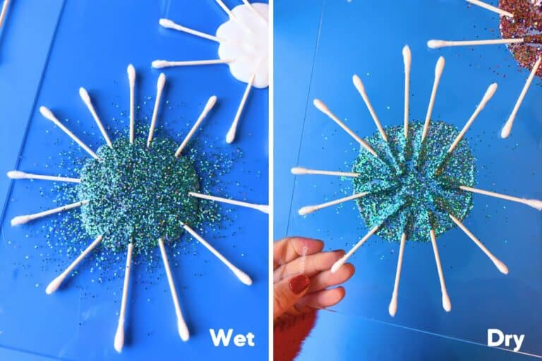Easy Preschool Snowflake Craft with Q-Tips and Glue - Friends Art Lab