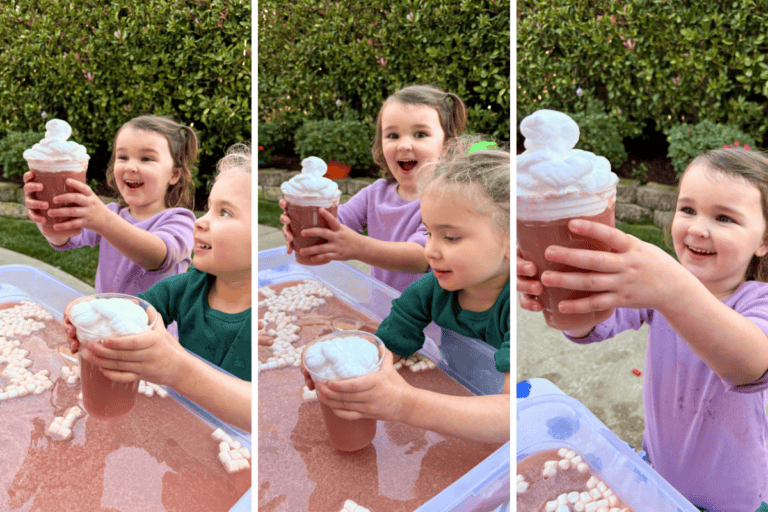 Hot Chocolate Sensory Bin - Winter Preschool Sensory Play - Friends Art Lab