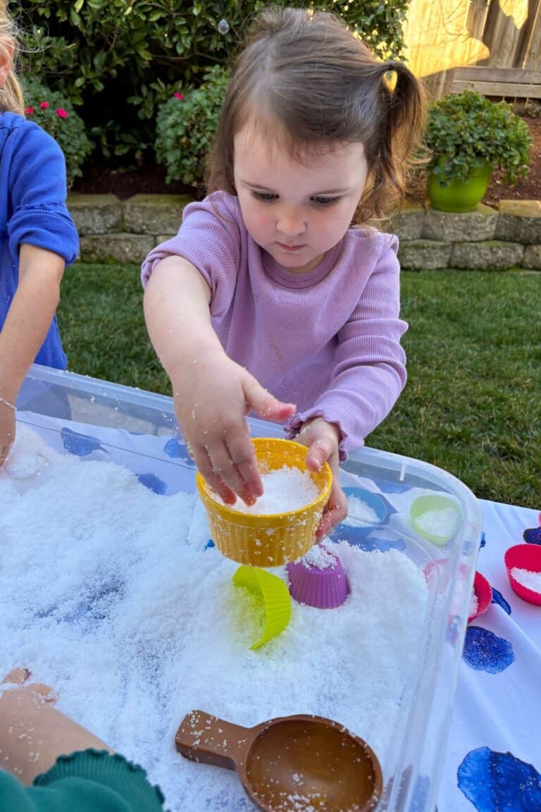 Insta-Snow Sensory Bin - Magical Winter Fun - Friends Art Lab