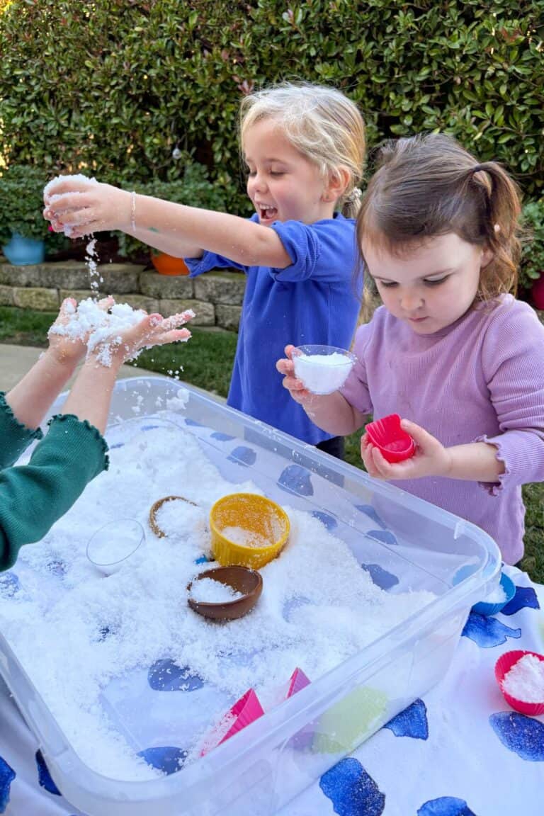 Insta-Snow Sensory Bin - Magical Winter Fun - Friends Art Lab