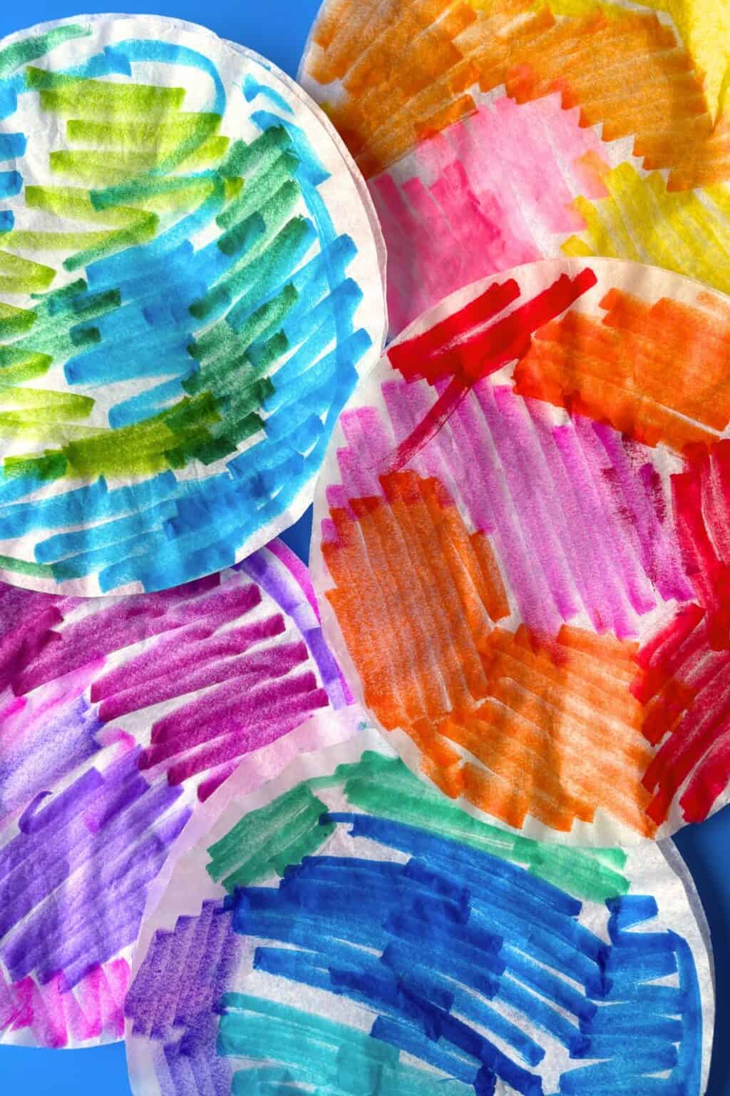 Rainbow Coffee Filter Snowflake Craft - Friends Art Lab