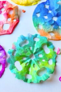 Rainbow Coffee Filter Snowflake Craft - Friends Art Lab