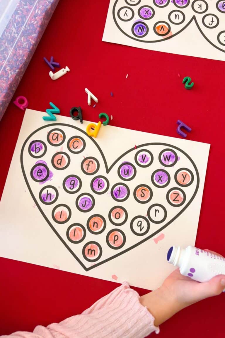 Valentine’s Day Preschool Letter Game - FREE Printable - Friends Art Lab