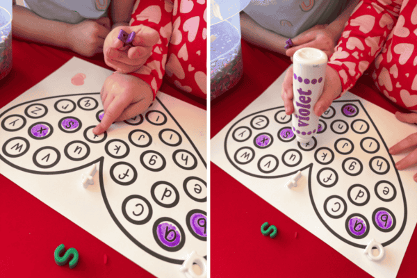 Valentine’s Day Preschool Letter Game - FREE Printable - Friends Art Lab