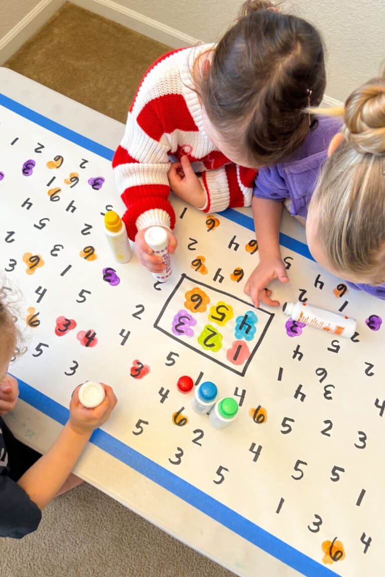 Easy Preschool Number Game with Bingo Daubers - Friends Art Lab