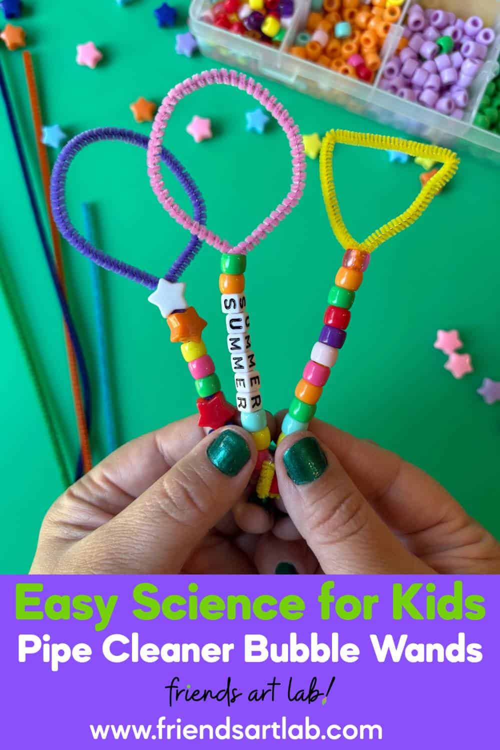 Pipe cleaner bubble wands for kids - Friends Art Lab