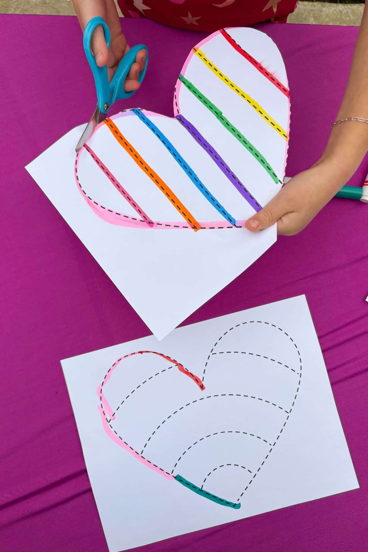 Heart Cutting and Tracing Pages for Kids - Friends Art Lab