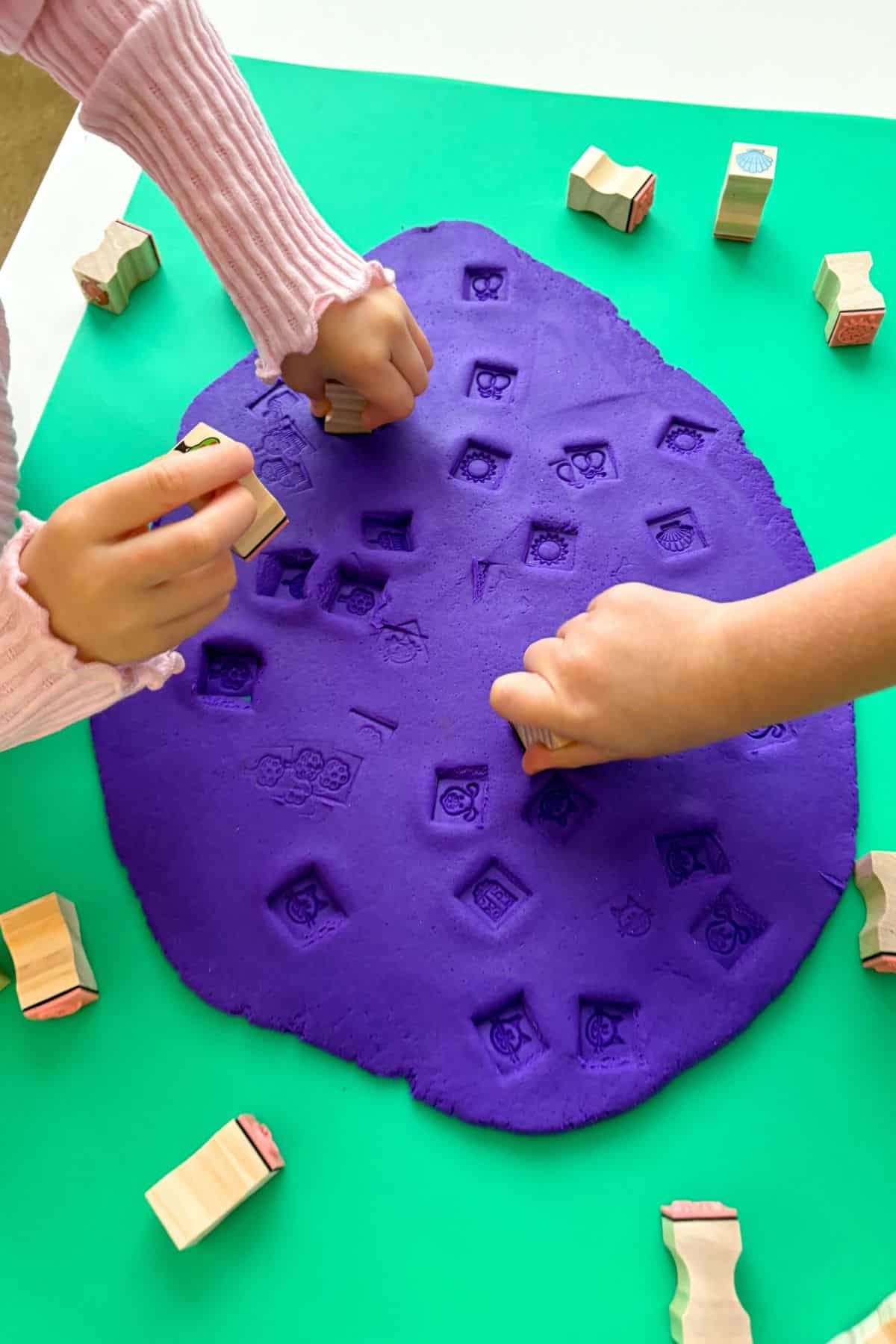 Play Dough Stamping Preschool Sensory Activity - Friends Art Lab