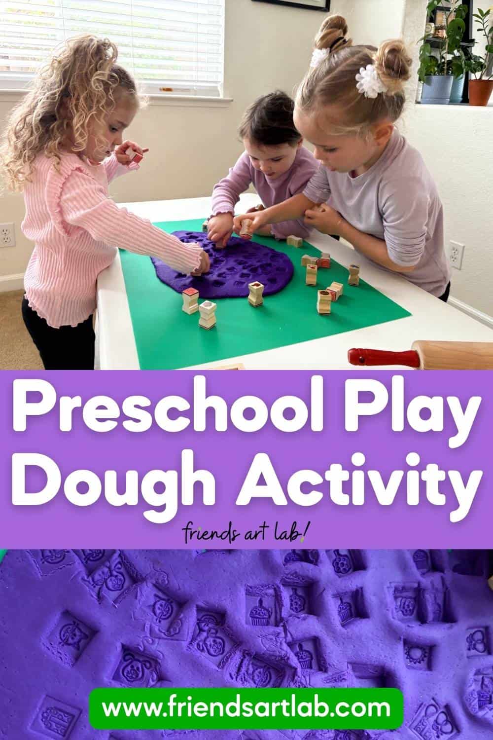 Play Dough Stamping Preschool Sensory Activity - Friends Art Lab