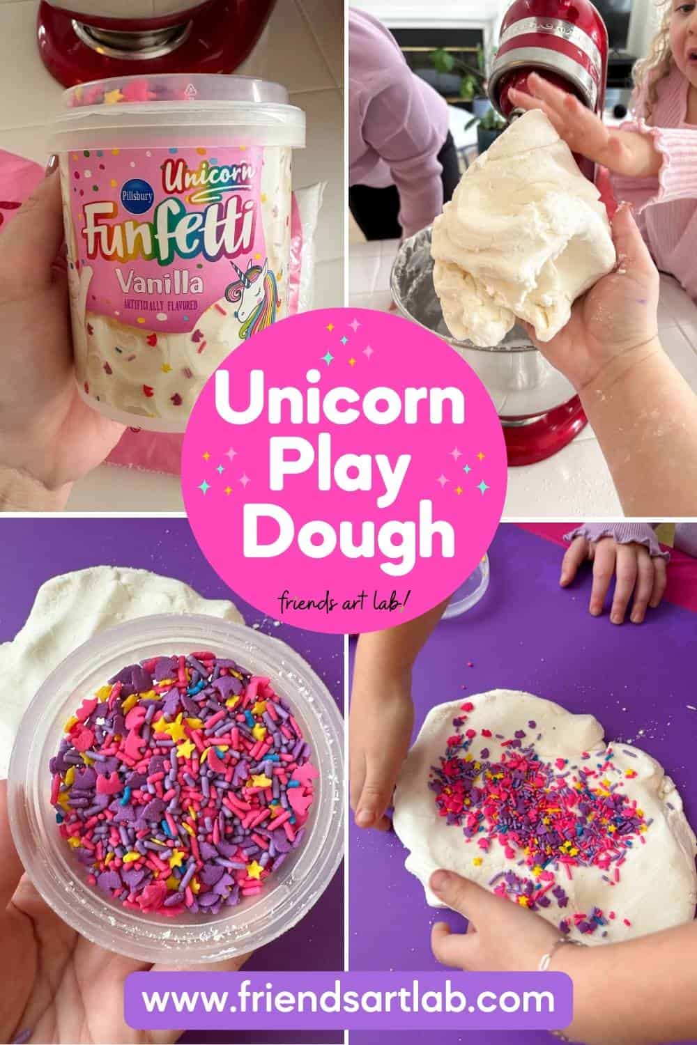 Unicorn Play Dough Recipe (with Only 2 Ingredients!) - Friends Art Lab